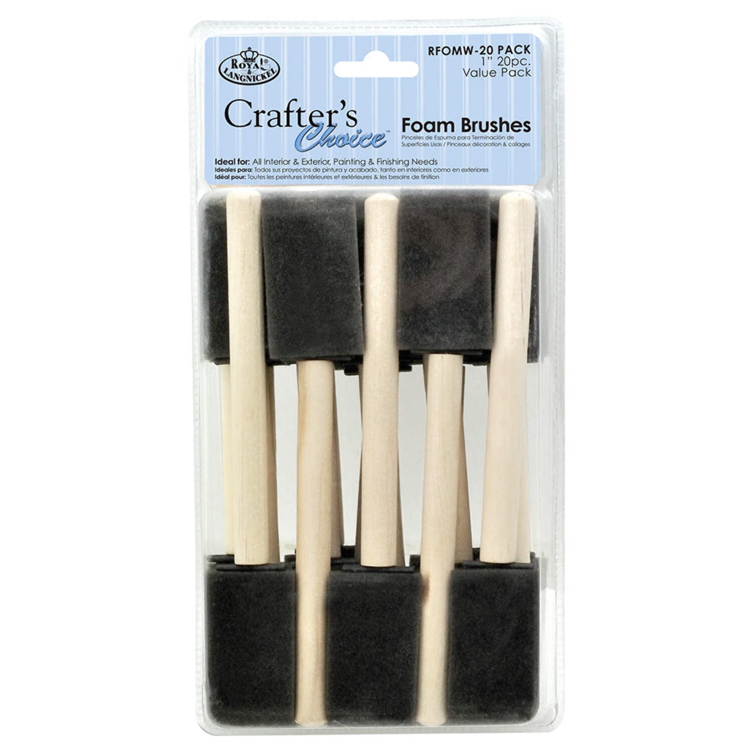 RFOMW-20 PACK | Crafter's Choice™ 20pc 1" Foam Brush Set - Walmart.com