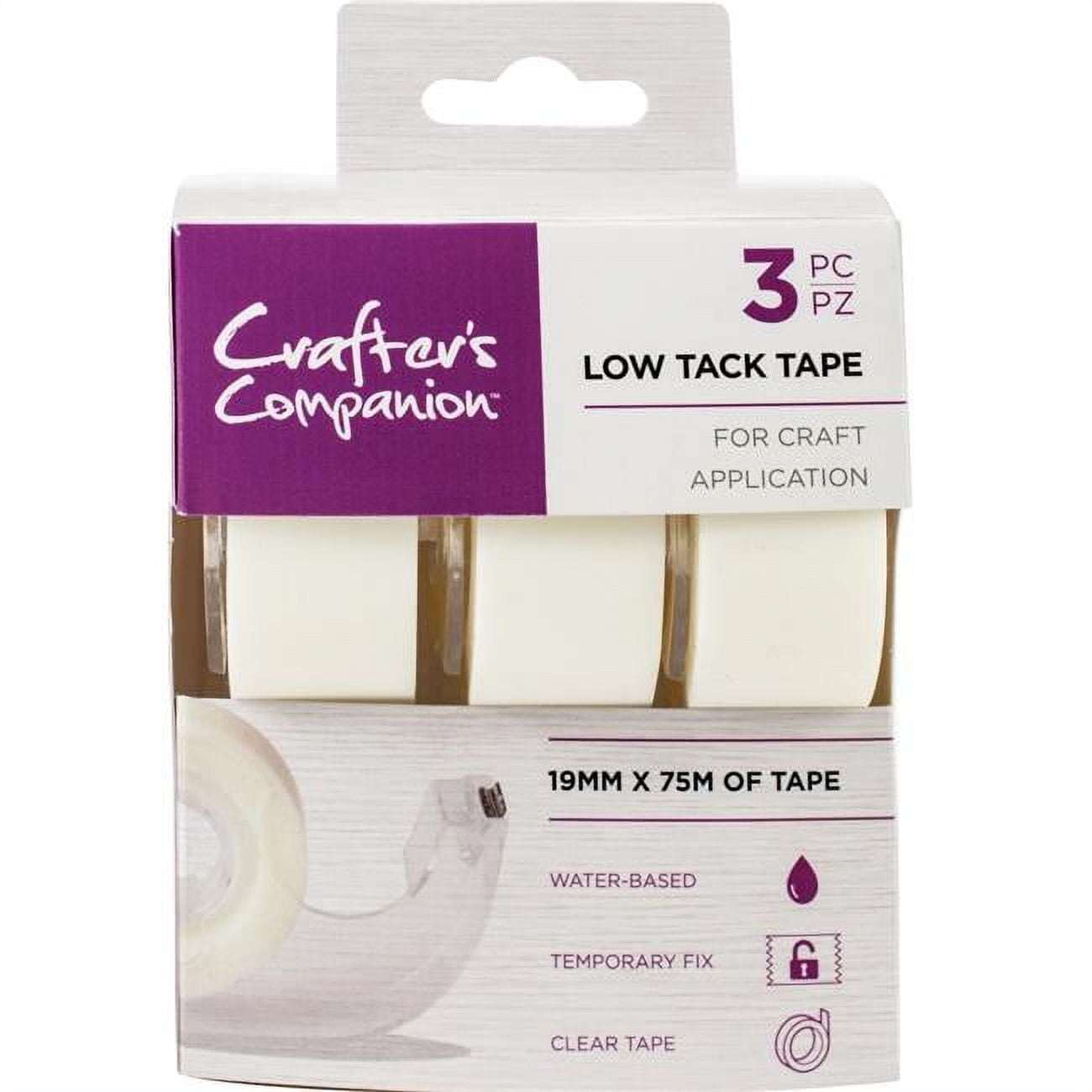 Crafter's Companion Low Tack Tape, 3 Rolls, 0.75 Inch x 75m, Stencils ...