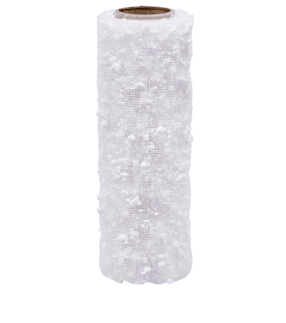 Crafter's Square Snowball Decorated Mesh Ribbon, 3 yd.; White - Walmart.com
