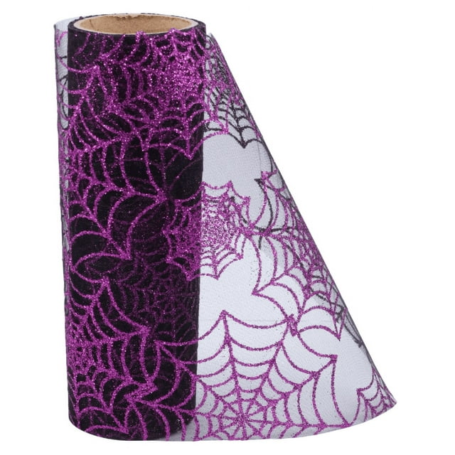 Crafter's Square Spider Web Sparkle Mesh, 6" by 3 yd. Rolls; Black with ...