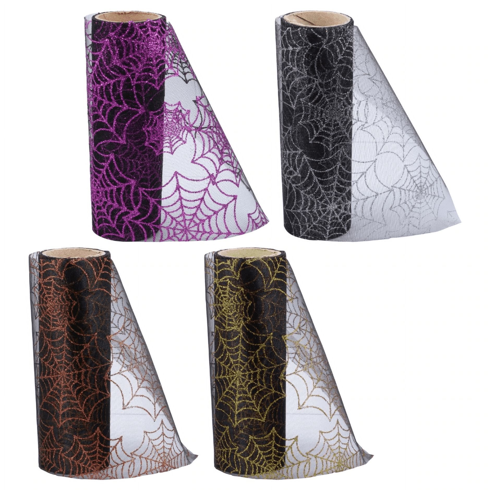 Crafter's Square Spider Web Sparkle Mesh, 6" by 3 yd. Rolls; Mix of 4 ...