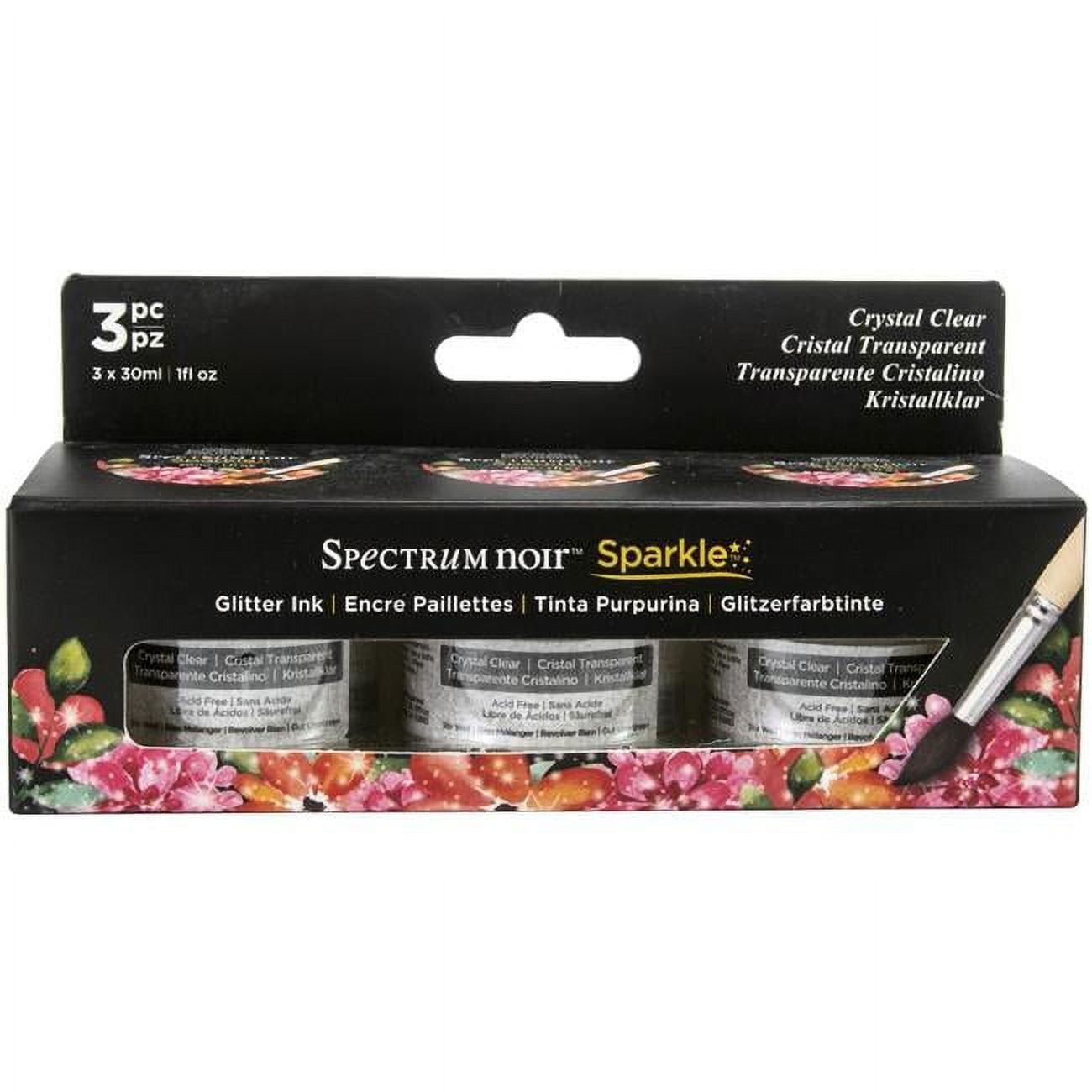 Spectrum Noir Sparkle Glitter Inks - Crystal Clear, Pkg of 3 - Walmart.com
