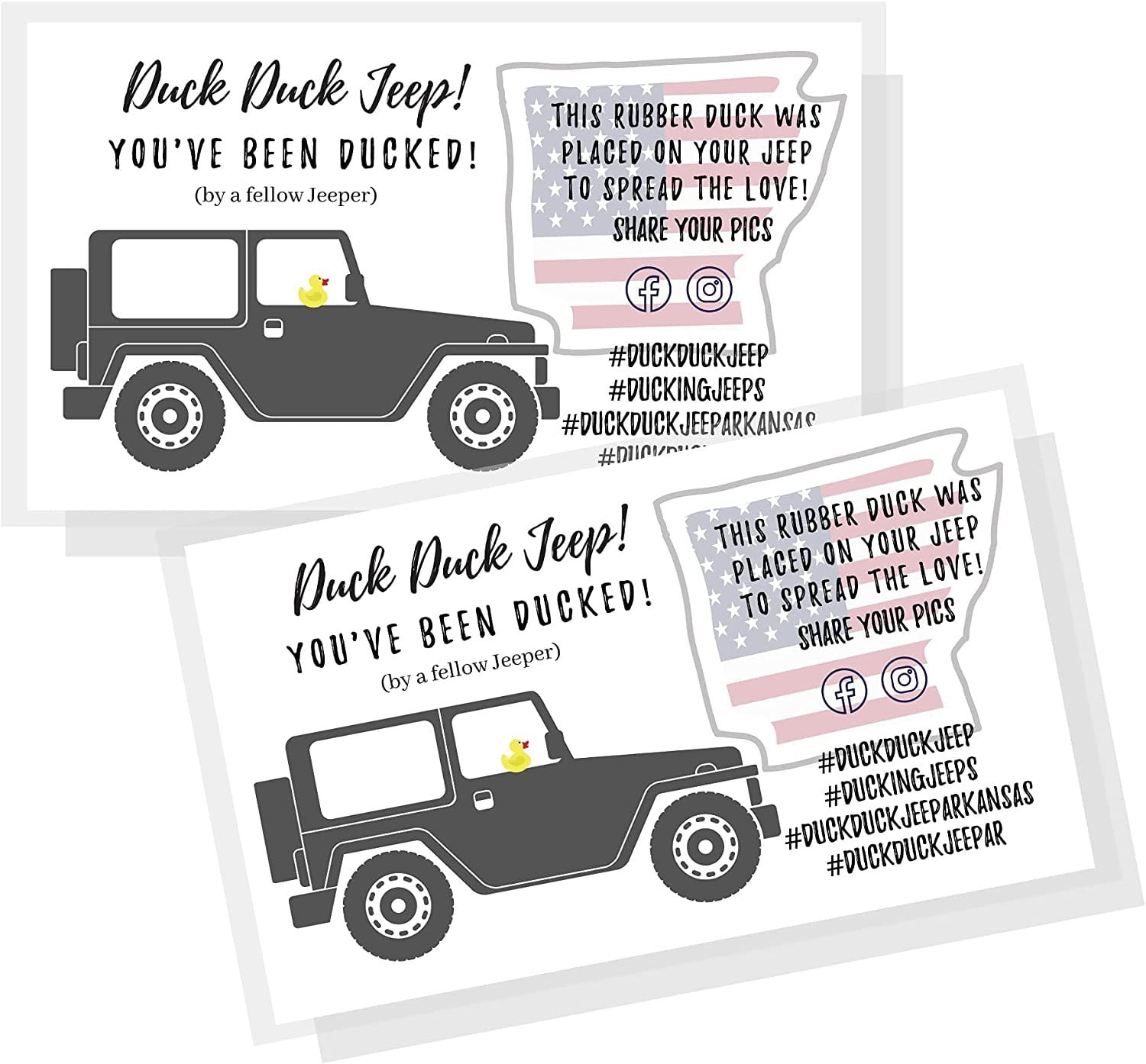 Crafters Cup Arkansas You've Been Ducked Card 50 Pack Duck Duck Tag 3.5 ...