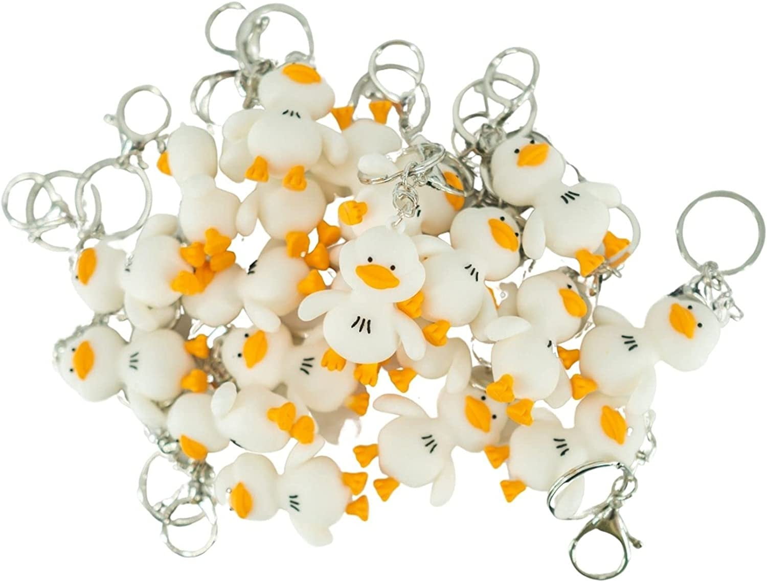 Crafters Cup Duck Duck Keychains Bulk 10 Pack Yellow Rubber Duck Attach ...