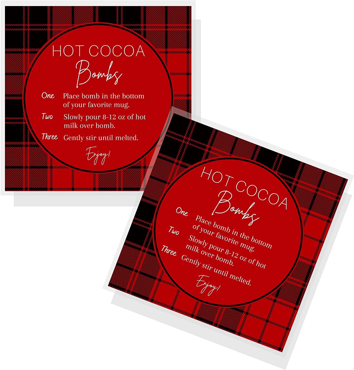Crafters Cup Hot Cocoa Bomb Instruction Cards 30 Pack 2.5x2.5'' inches ...