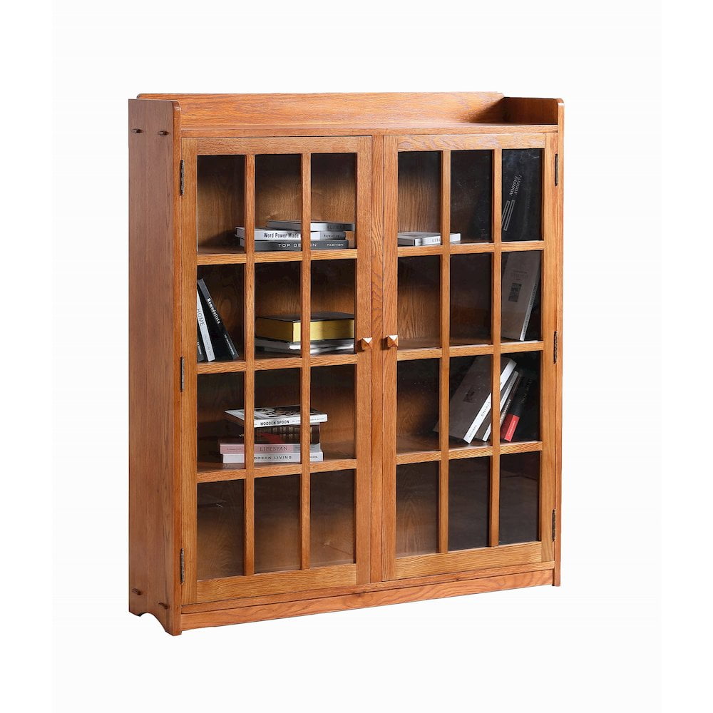 Crafters and Weavers Arts and Crafts 2-Door Wood Bookcase in Cherry ...