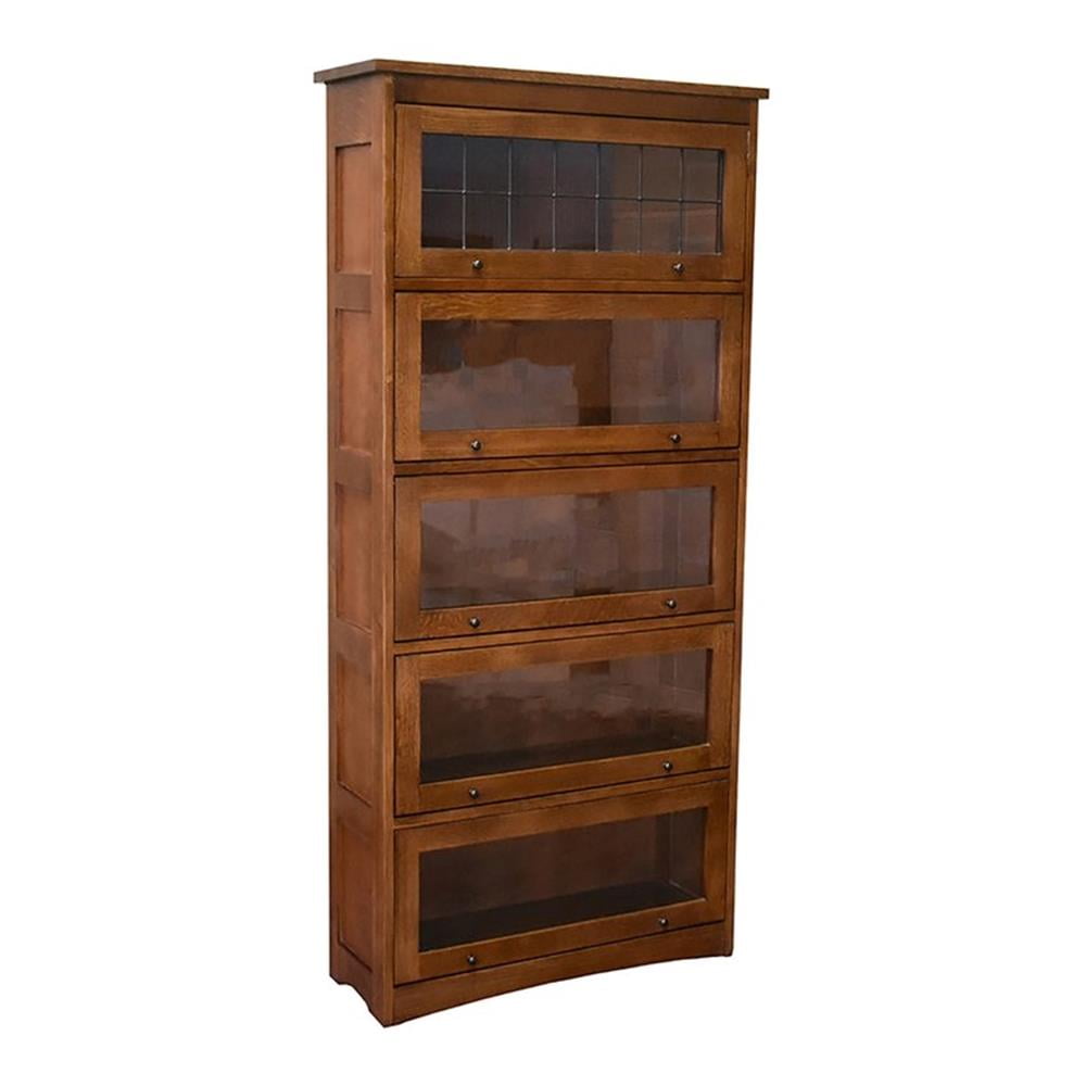 "Crafters and Weavers 35.25"" Mission-Style Barrister Bookcase in Brown ...