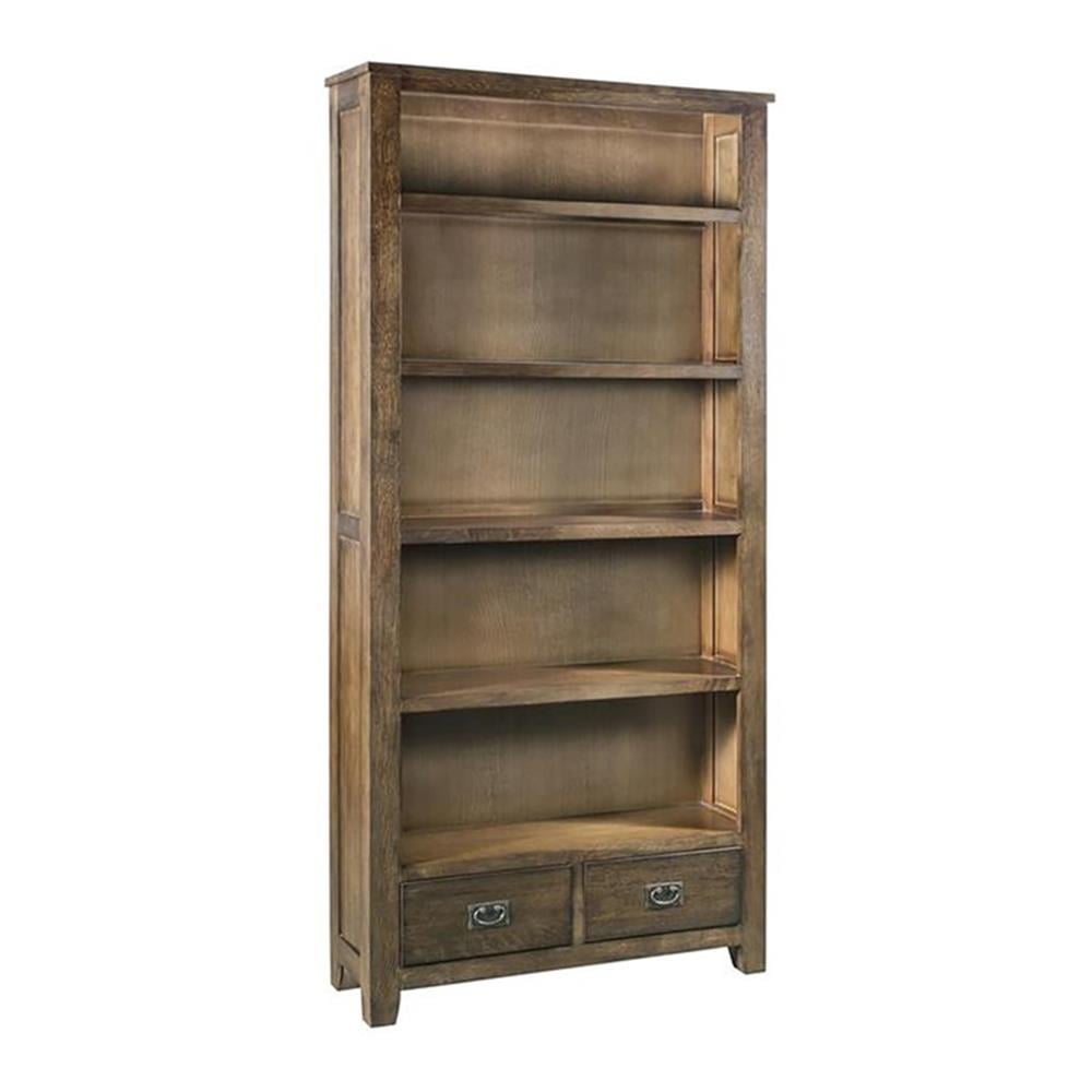 Crafters and Weavers Arts and Crafts Wood Open Shelf Bookcase in Oak ...