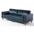 Crafters and Weavers Cosmic Contemporary PU Faux Leather Sofa in Blue ...