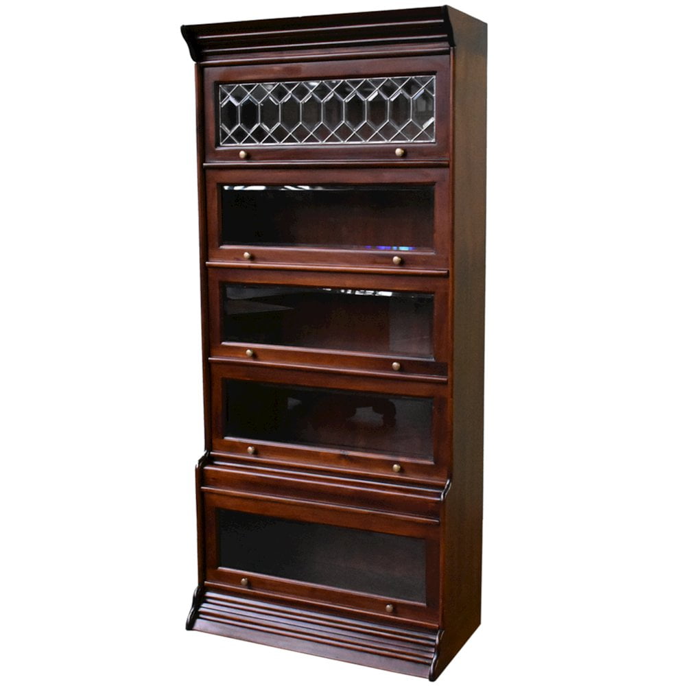 Crafters and Weavers Legacy 5 Stack Barrister Bookcase - Brown Walnut ...