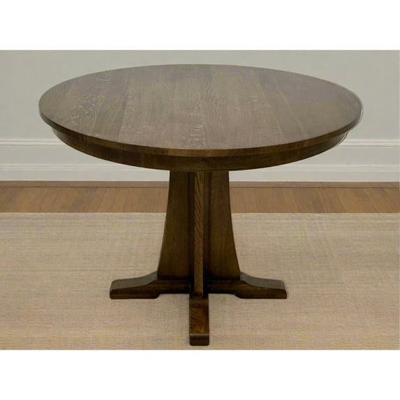 Crafters and Weavers Mission Quarter Sawn Oak Round Dining Table ...
