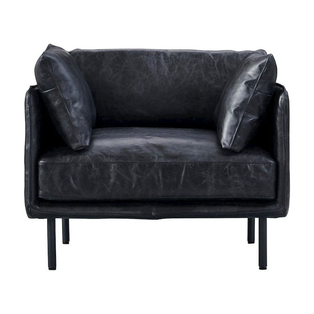 Crafters and Weavers Venezia Contemporary Leather Arm Chair in Slate ...