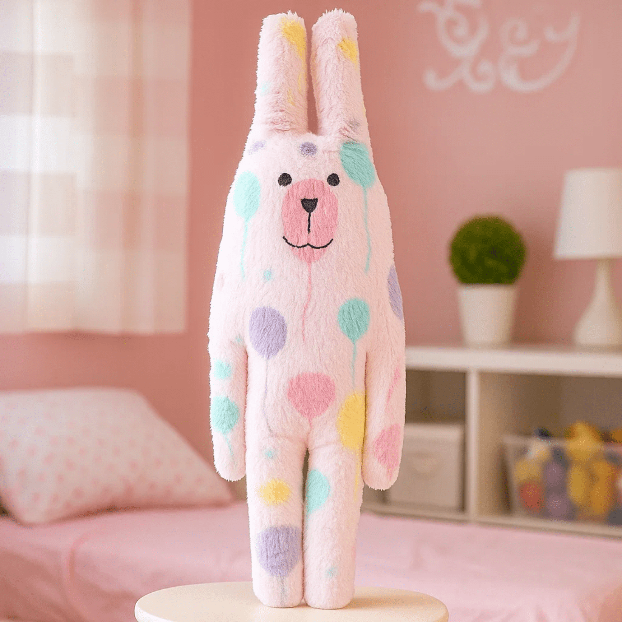 Craftholic Holiday Rabbit Bunny With Balloons, Very Soft Hug Cushion & Plush Toy, 100% Polyester ...