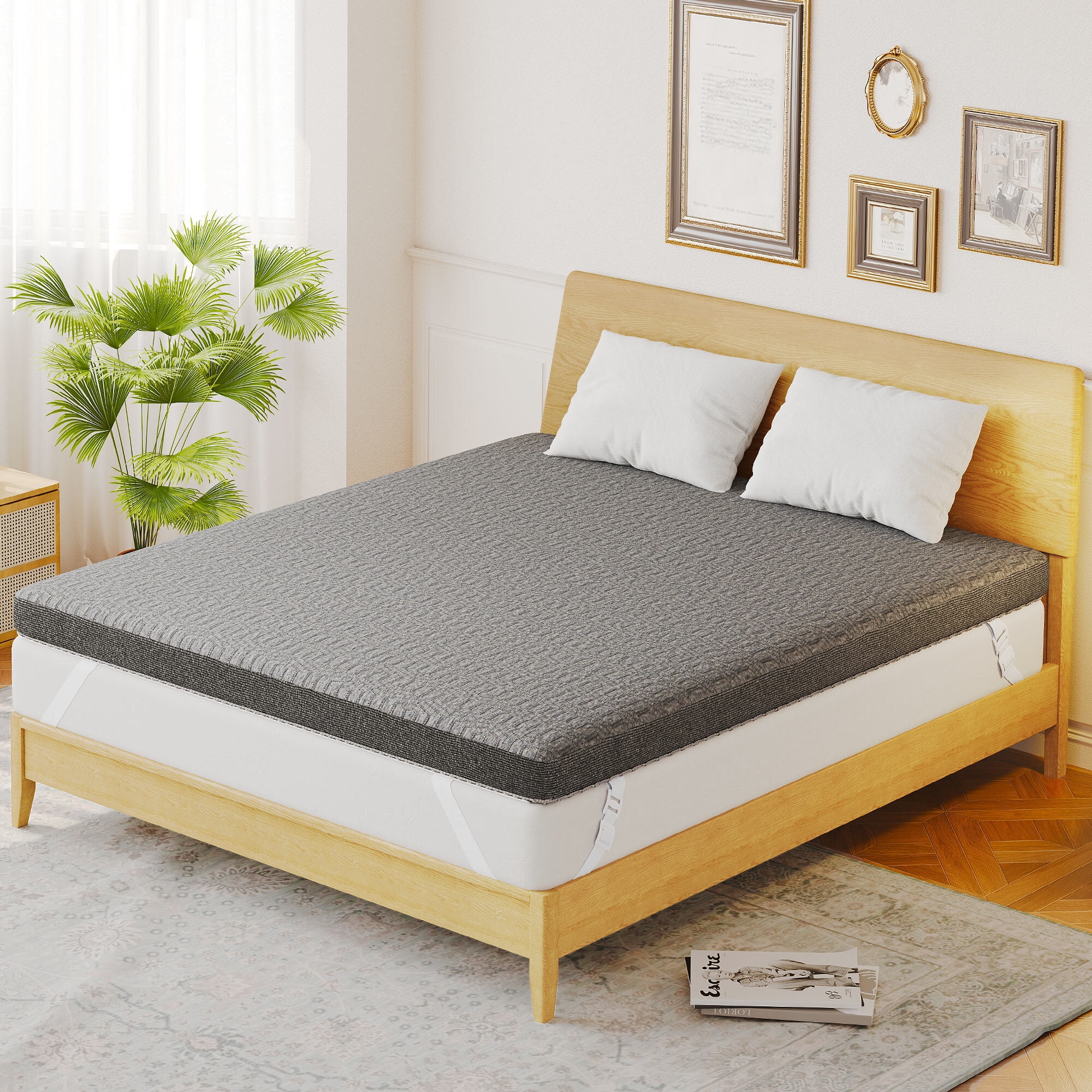 Craftian 3 inch Full Cooling Memory Foam Mattress Topper with Removable ...