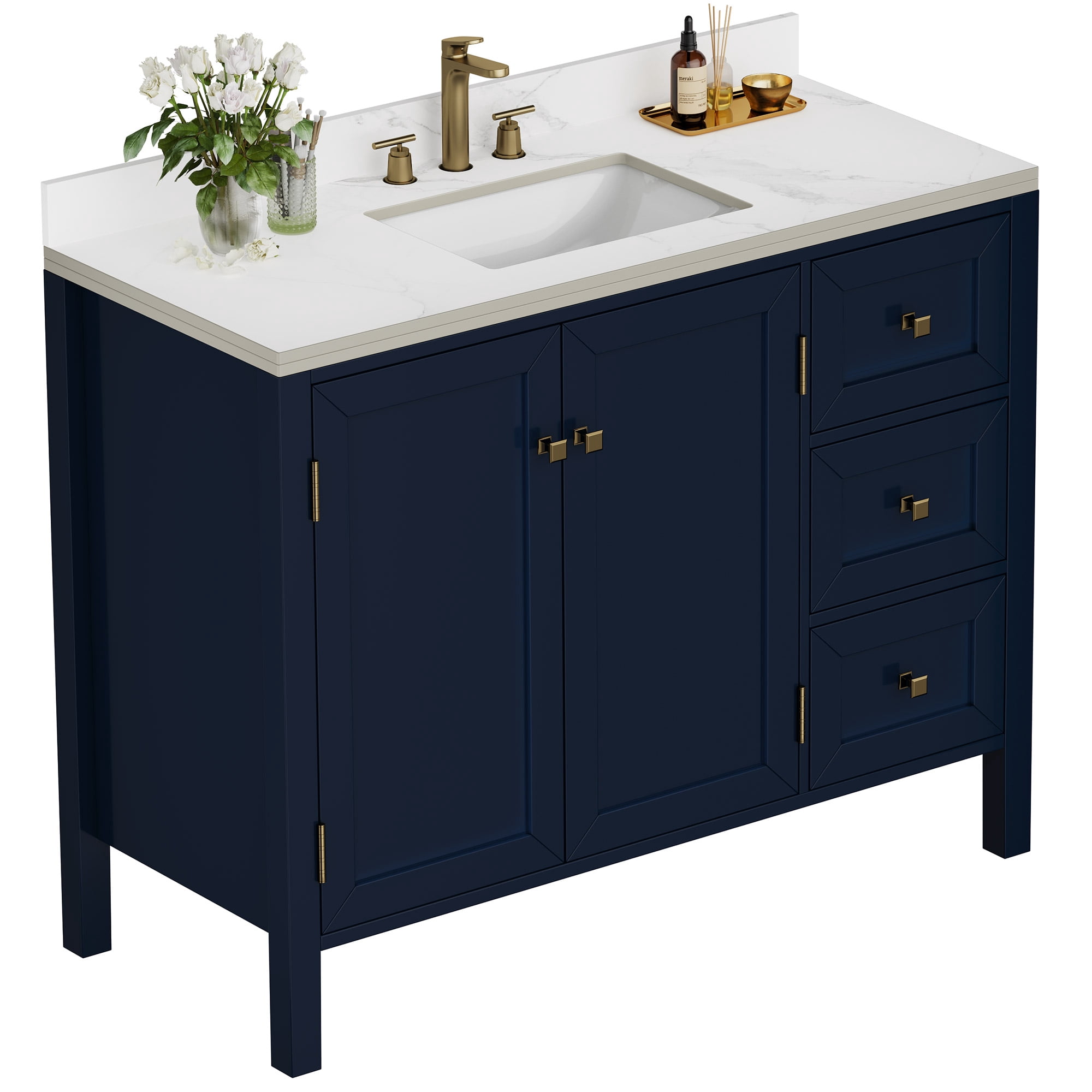 Craftian 40'' Modern Bathroom Vanity with Sink Combo & Splash Guard ...