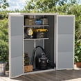 Craftian 49 Cu Ft Outdoor Vertical Storage Shed with Floor & 2 Shelves ...