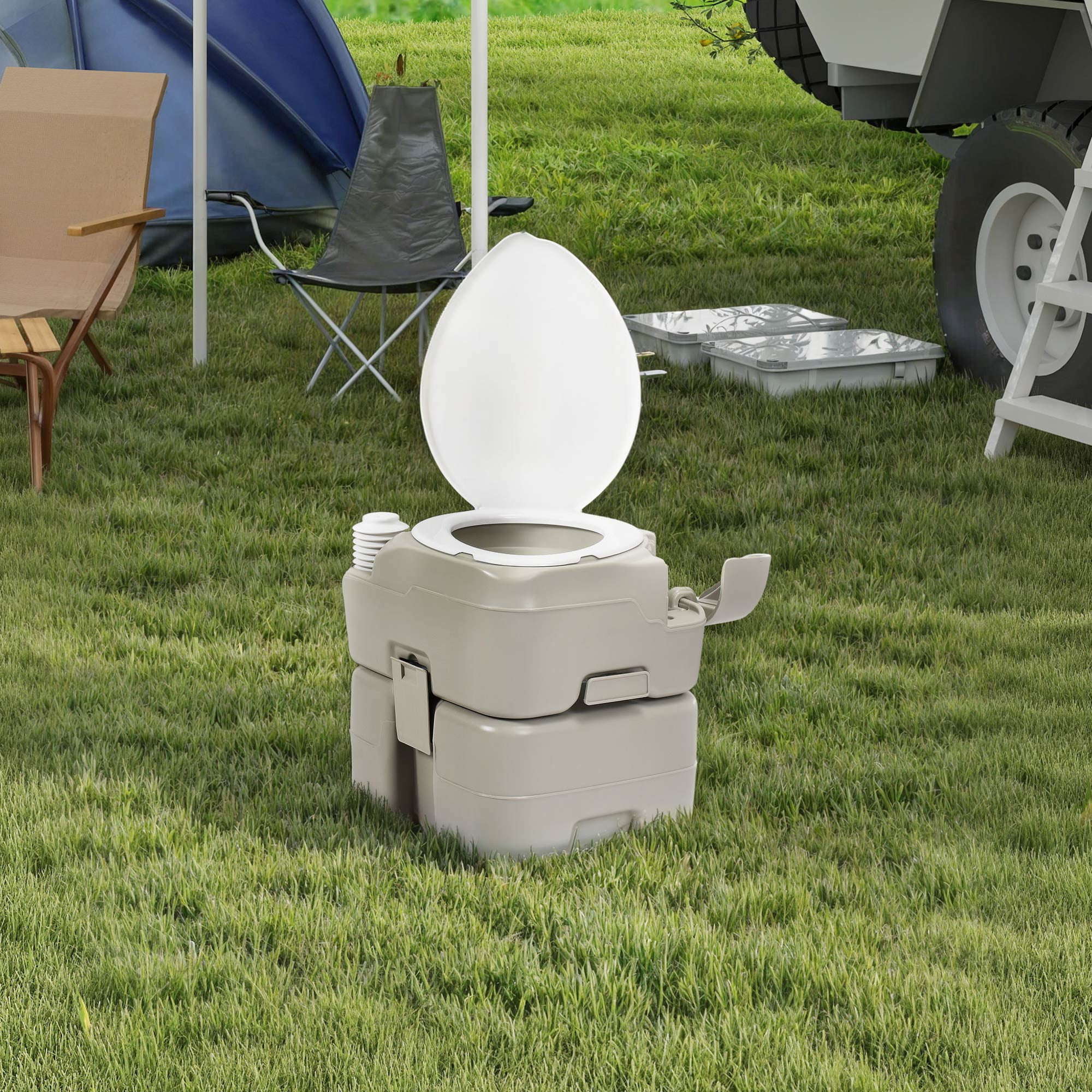Craftian 5.28 Gallon Portable RV Toilet, Porta Potty Camping Toilet ...