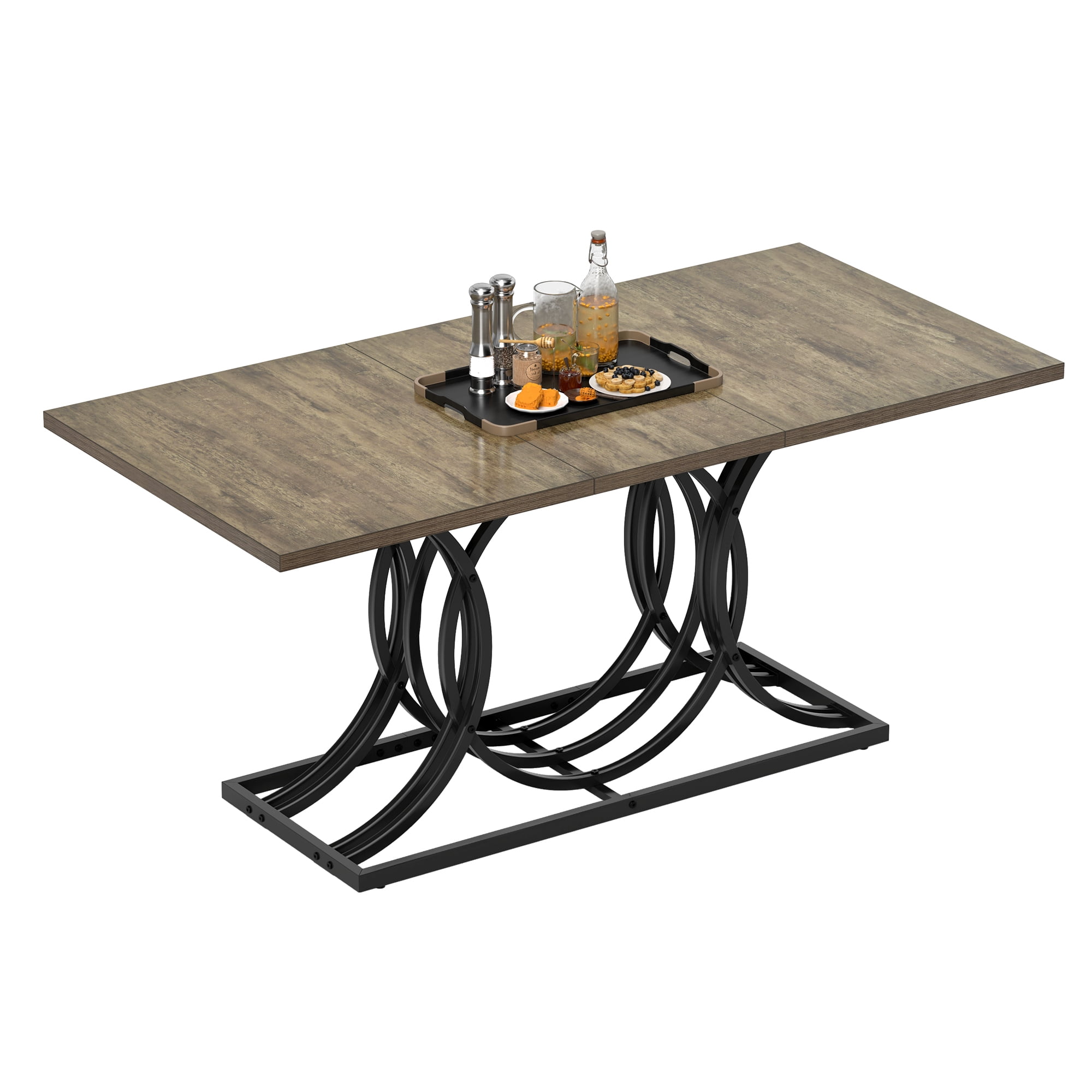 Craftian 63" Dining Table for 4-6 People, Modren Kitchen Table with ...