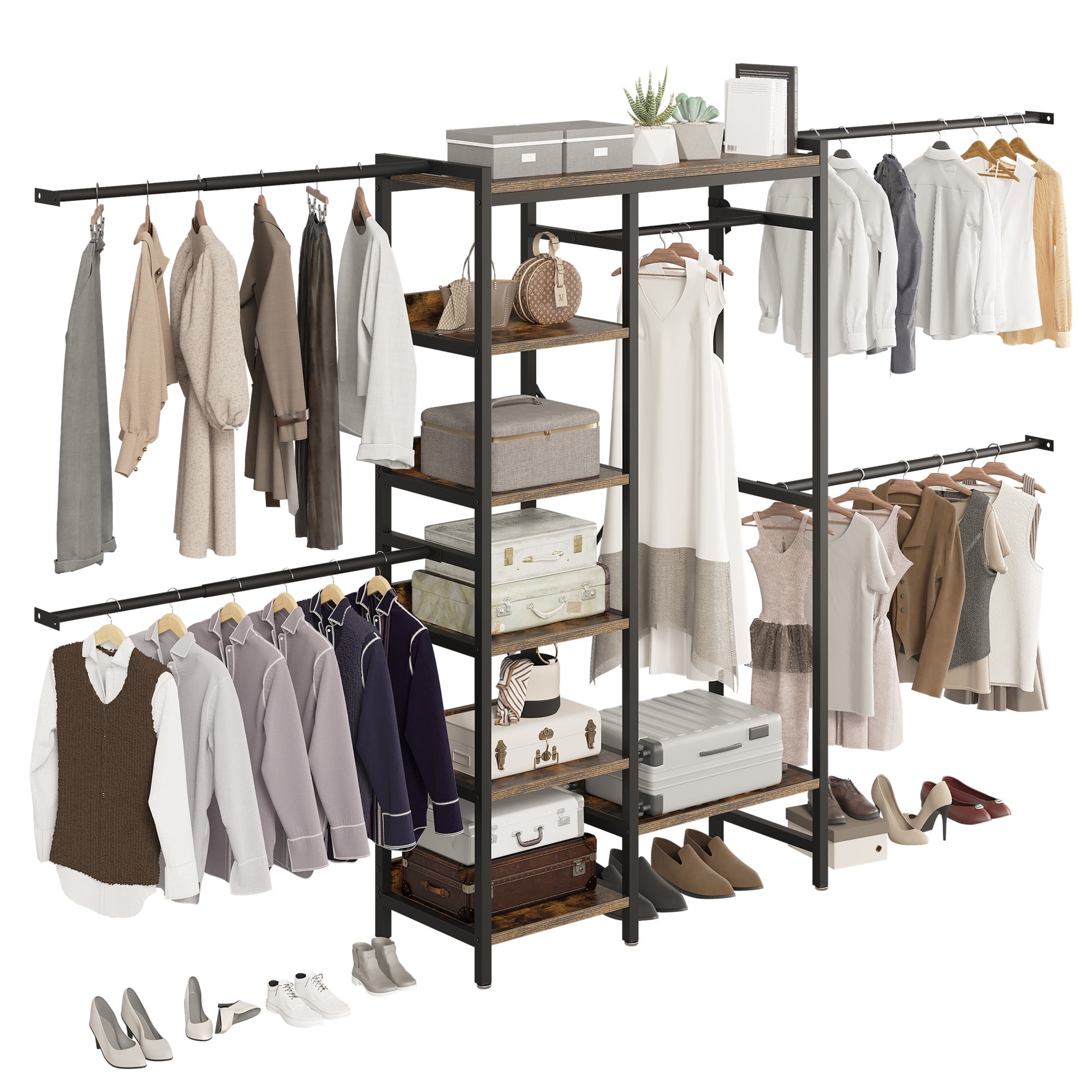 Craftian 7-Tier Freestanding Closet Organizer System for Bedroom ...