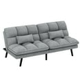 Craftian 70" Deep Futon Convertible Sofa Bed with Adjustable Backrest ...
