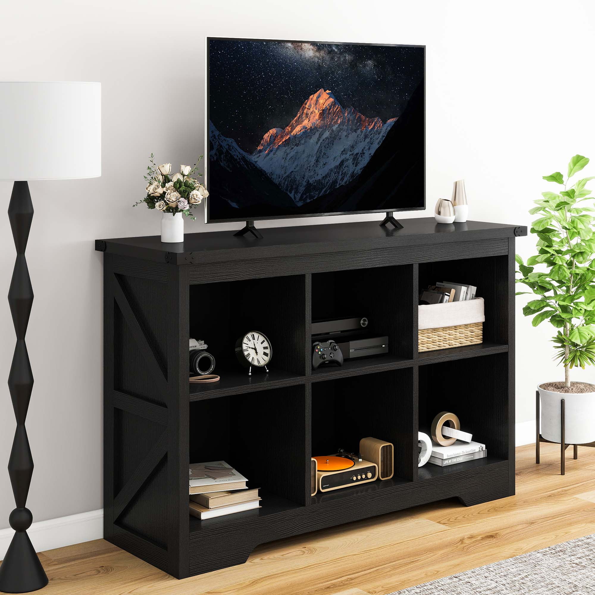 Craftian 8 Cube Organizer Bookcase, Farmhouse Cubby Bookcase ...