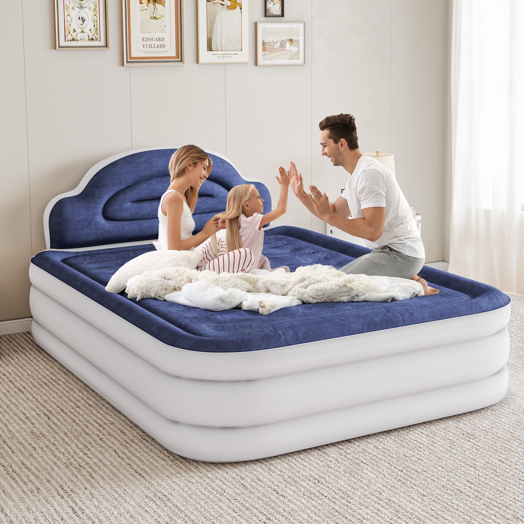 Uforic Air Bed with Enhanced Headboard, Quick 110V Inflation, Robust ...