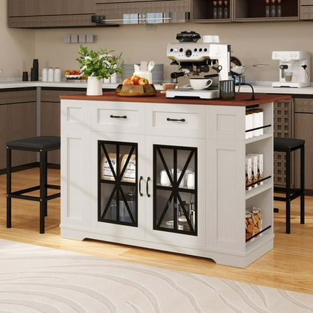 Homestyles Monarch Wood Kitchen Island Set with Seating, Drop Leaf ...