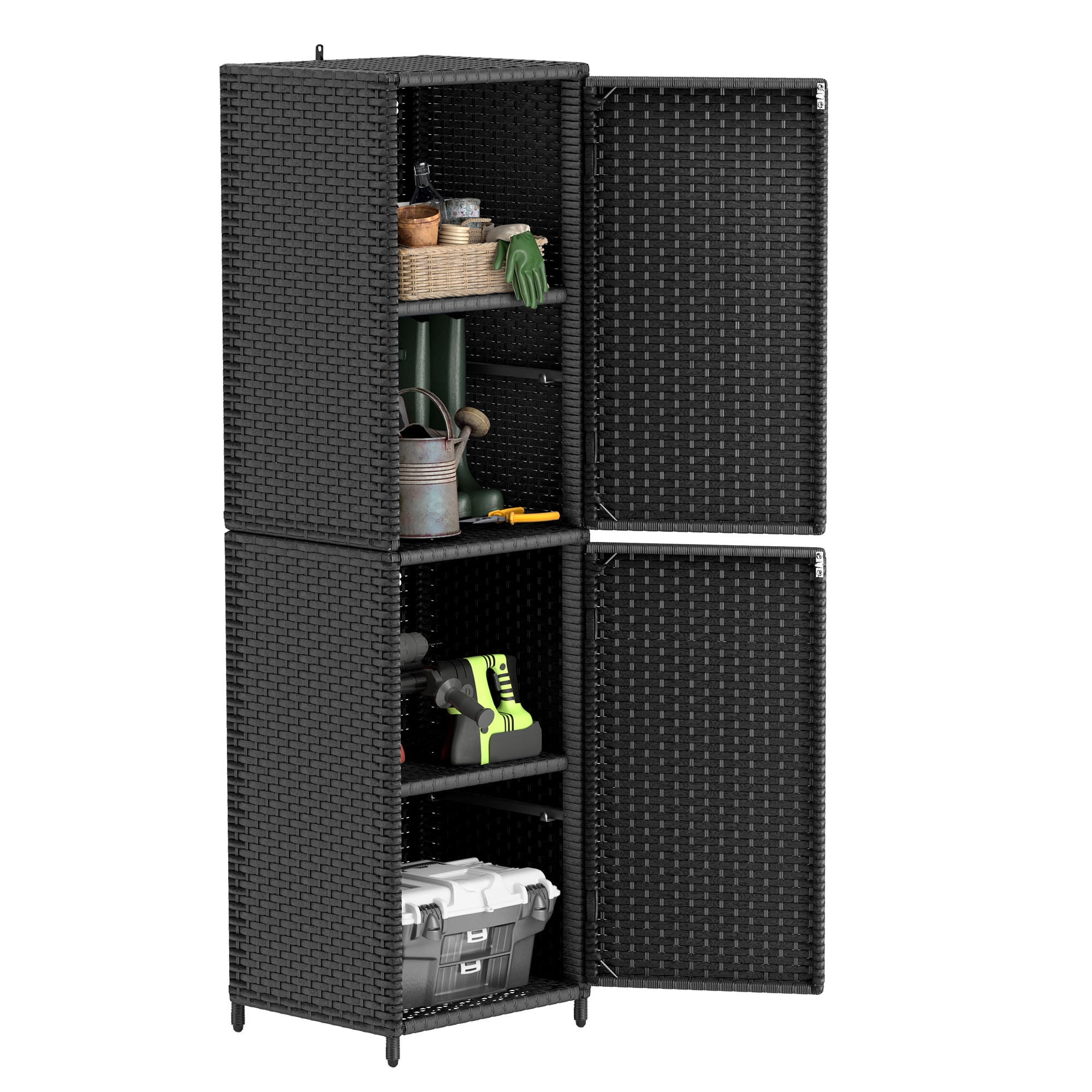 Craftian Outdoor Storage Cabinet Waterproof with Adjustable Shelves ...