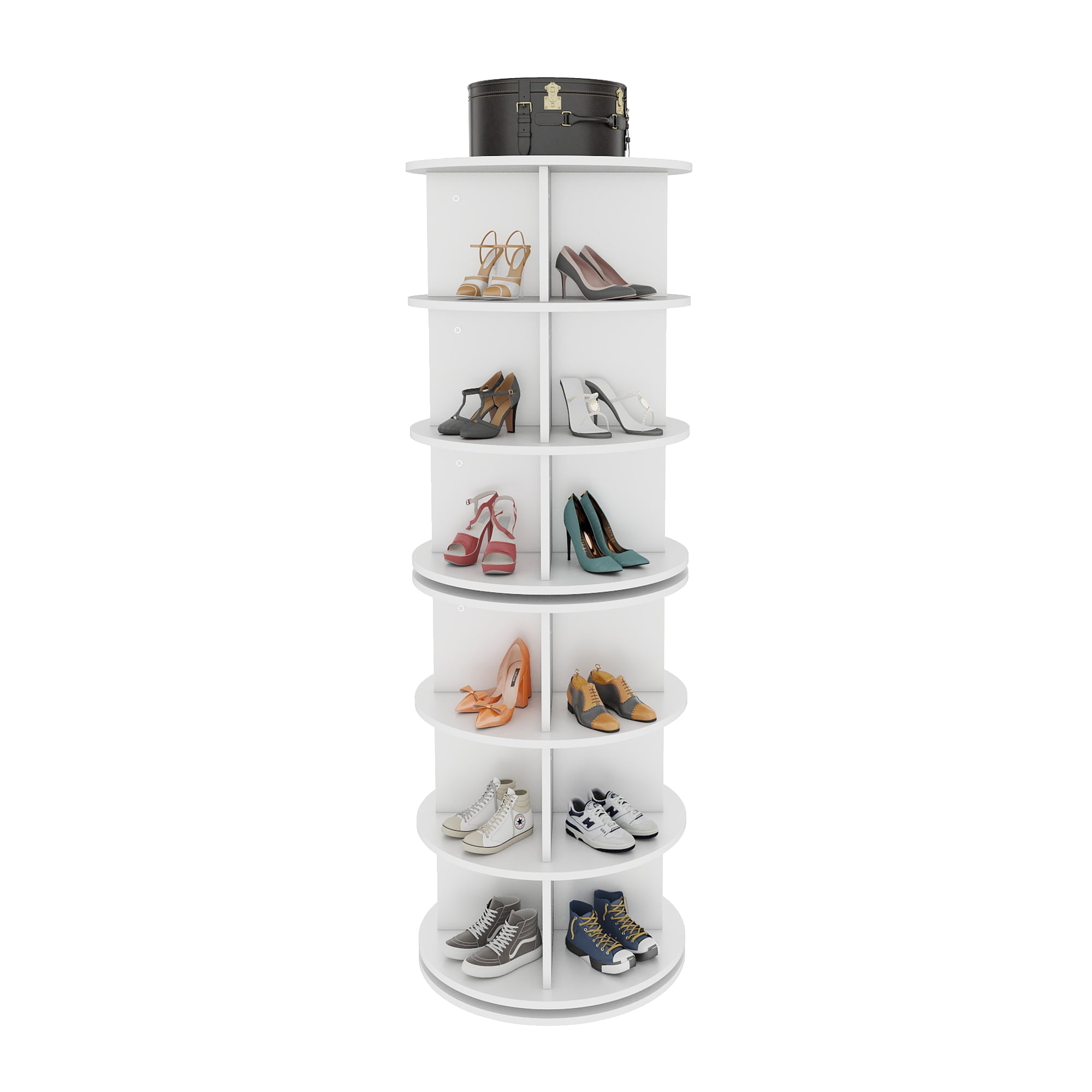 Craftian Rotating Shoe Rack, 6-tier Spinning Shoe Rack Tower, 360 ...