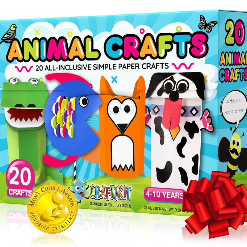 Craftikit 20 Crafts in a Box - 20 Simple Paper Crafts for Kids Ages 3-8 ...