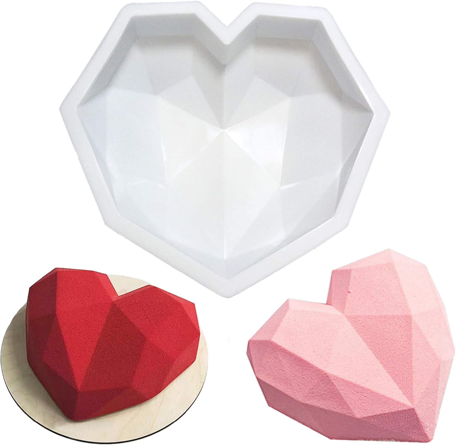 Crafting Hearts, Creating Smiles: 3D Diamond Heart Mold, Non-Stick ...