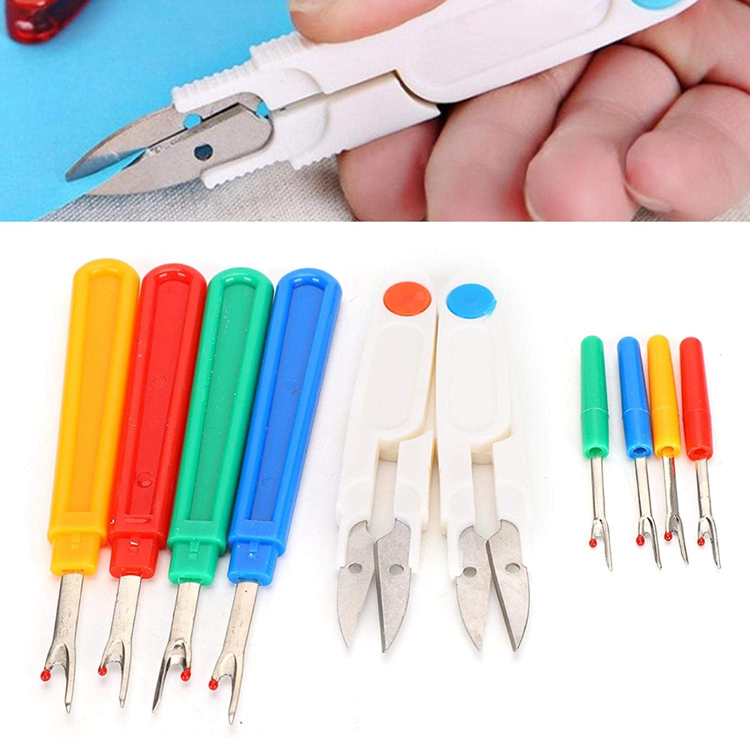 Crafting sewing tools, sewing scissors, seam rippers Colorful ...