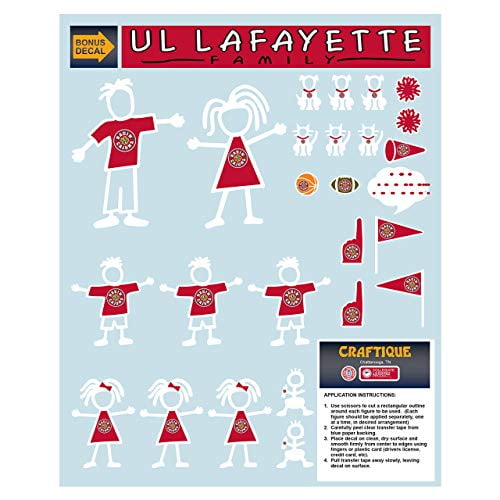 Craftique Louisiana-Lafayette Decal (LA-Lafayette FAM Color Shirt (8.5 ...