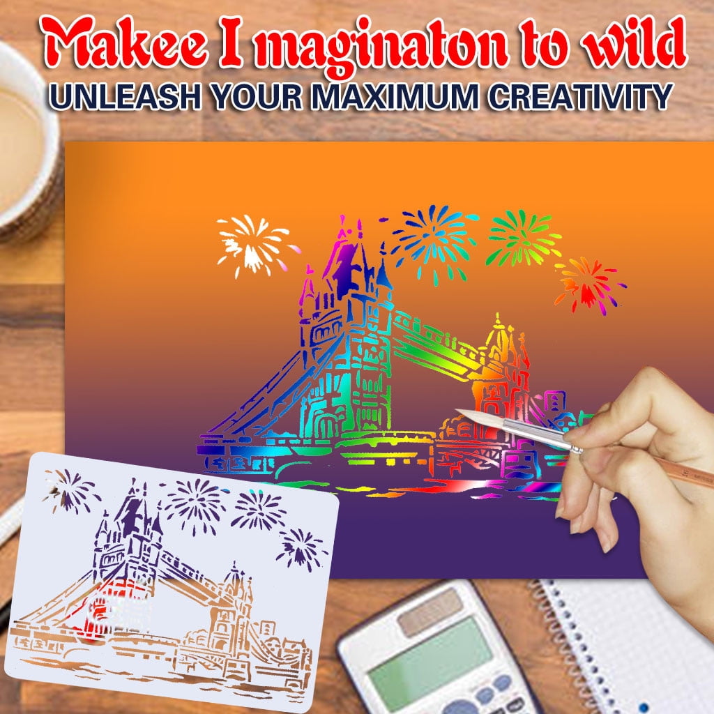 Craftly Painting Stencils Set for Stencil DIY Drawing Template ...