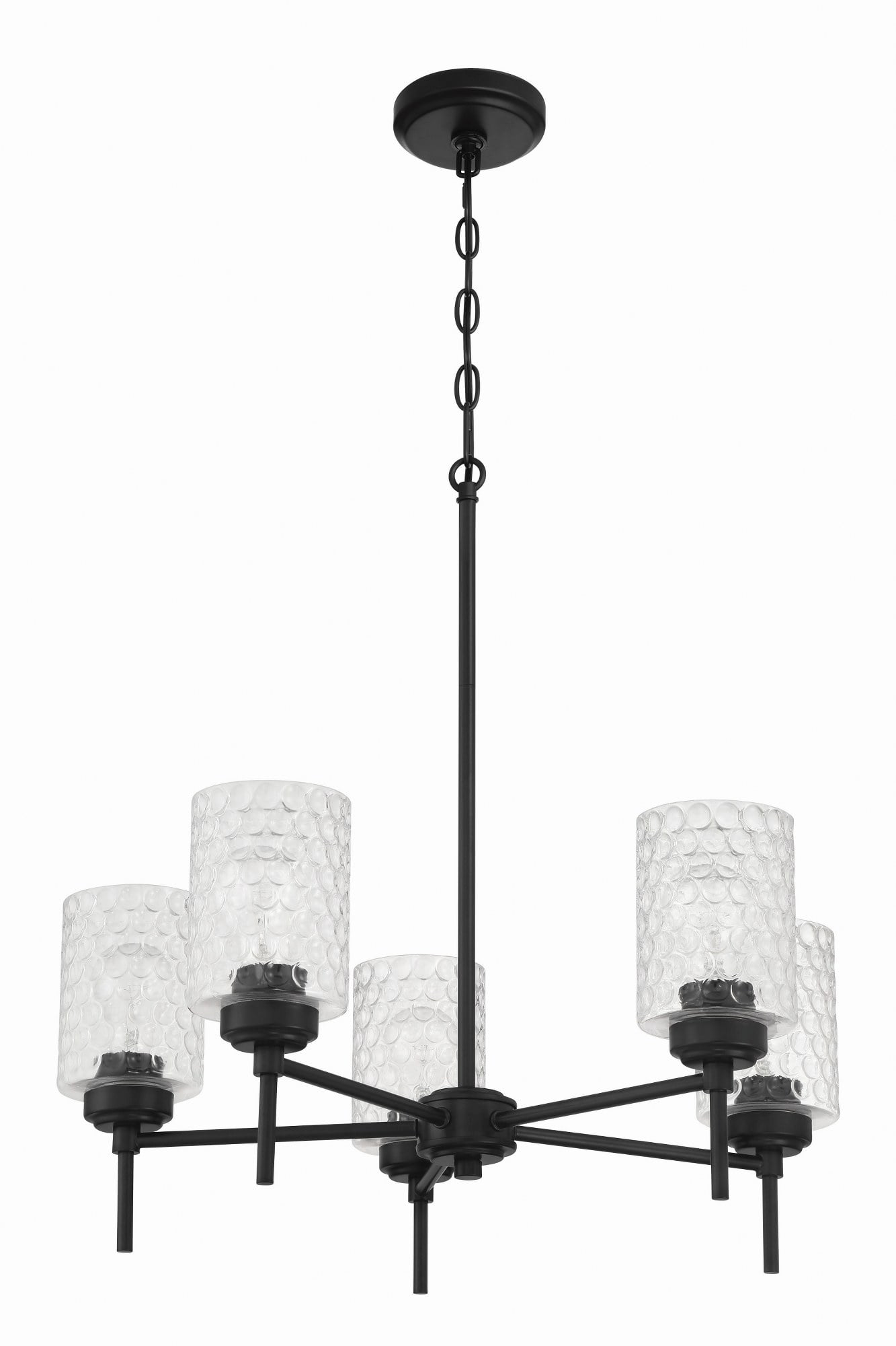 Craftmade - Claire 5 Light 30 in. Flat Black Finish Chandelier with ...