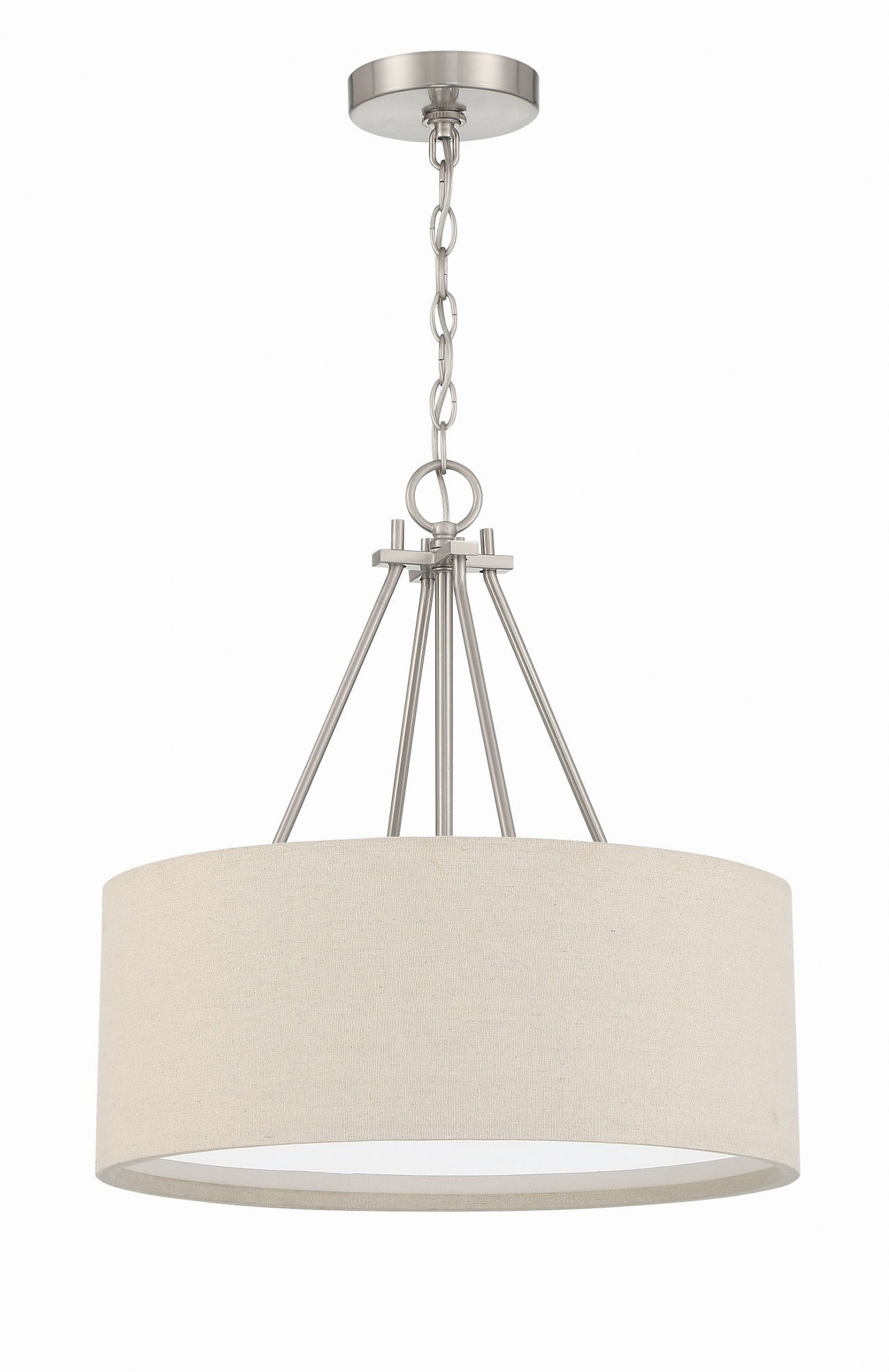 Craftmade Duke 3 Light 18" Drum Shade Pendant, Brushed Polished Nickel ...