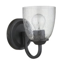 CFC Lighting Rustic 1-Light Black Wall Sconce with Clean White Shade ...