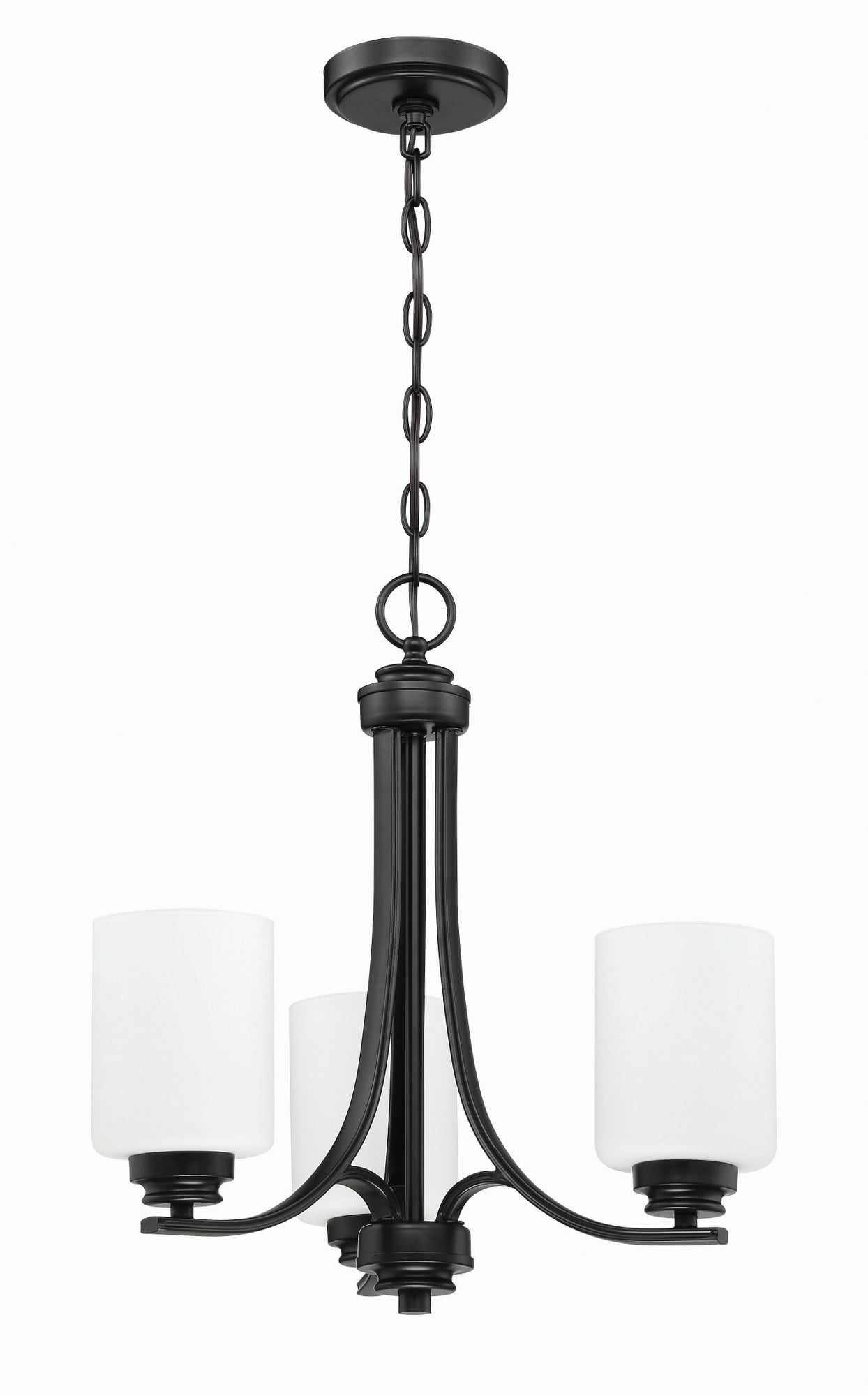 Craftmade Bolden Three Light Chandelier, Transitional Style, Flat Black ...