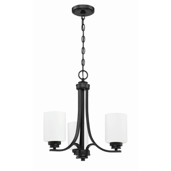 Craftmade Bolden Three Light Chandelier, Transitional Style, Flat Black ...