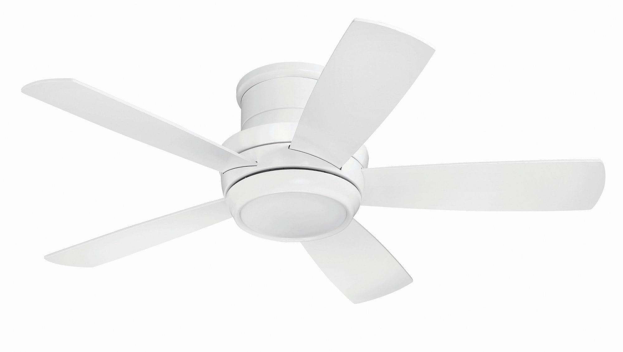 Tempo Hugger 44 in. White Ceiling Fan w/ Integrated LED Light & Remote ...
