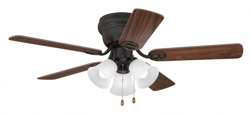 "Craftmade Wyman 42"" Indoor Hugger Ceiling Fan with 3 Lights - Bronze ...
