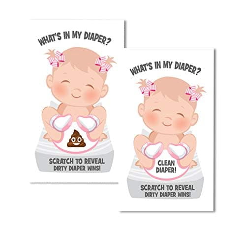 Craftminds Whats in My Diaper Baby Shower Scratch Off Game 24 Cards 1 ...