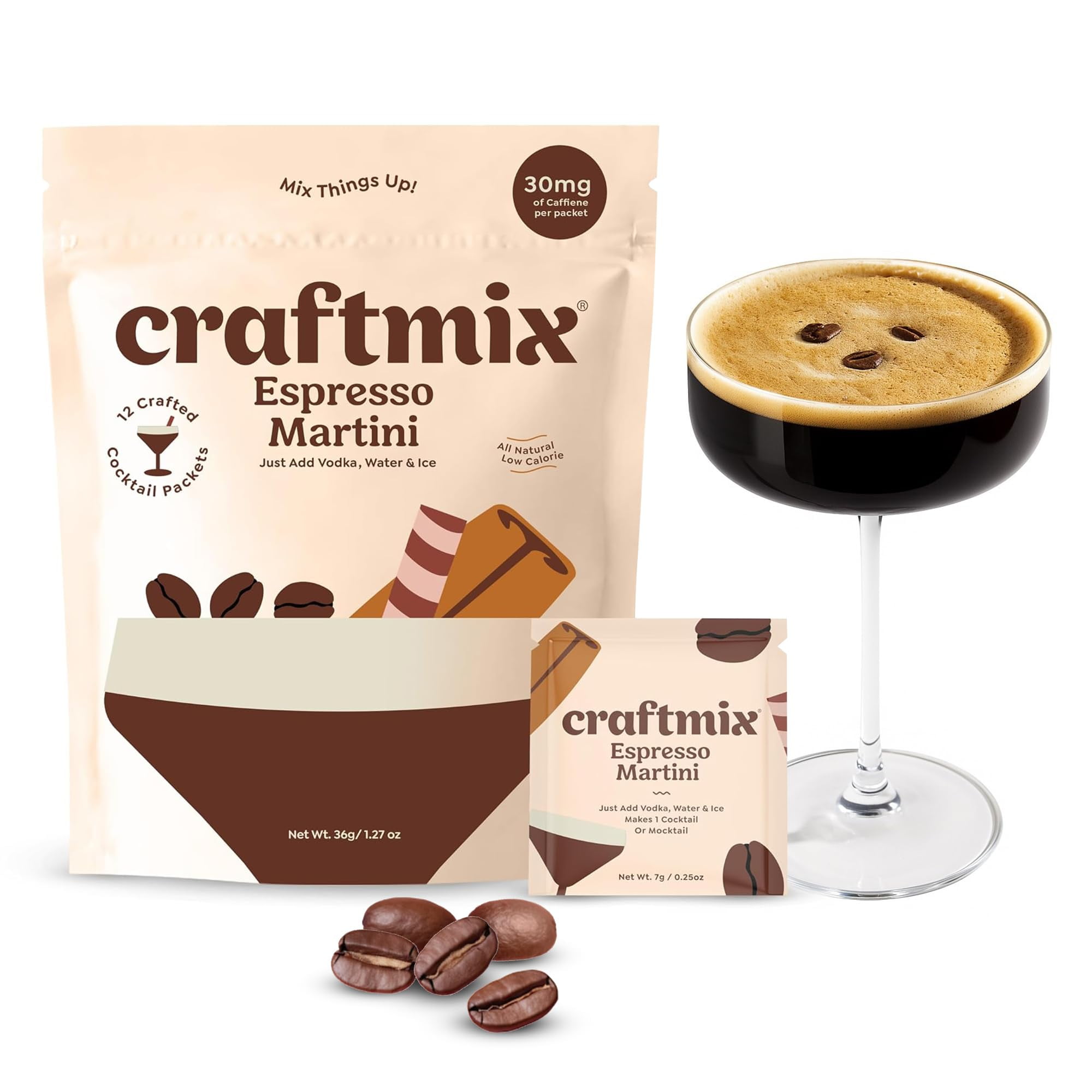 Craftmix Espresso Martini Cocktail & Mocktail Drink Mixer, Skinny Mixes ...