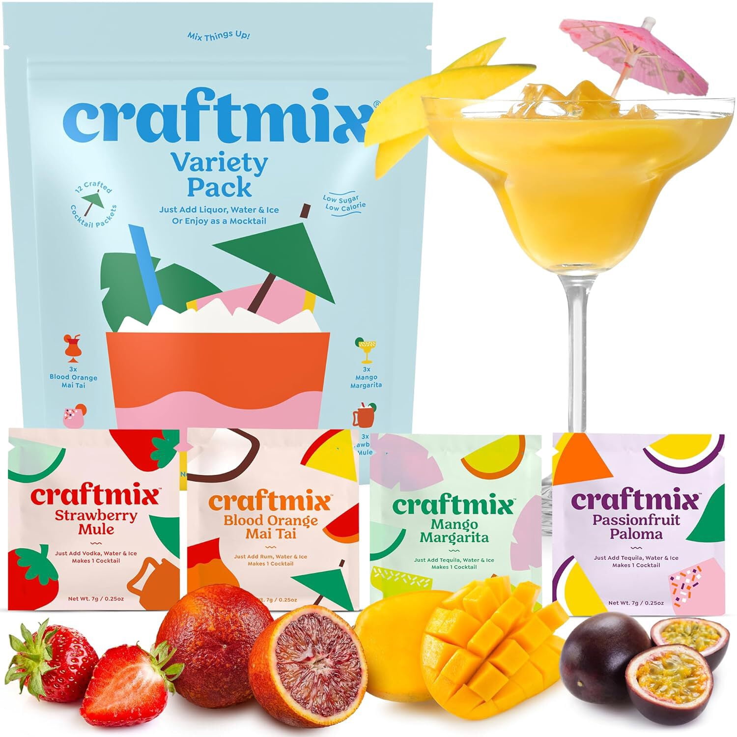 Craftmix, Variety Pack, Makes 12 Drinks, Includes 4 Flavors, Vegan ...