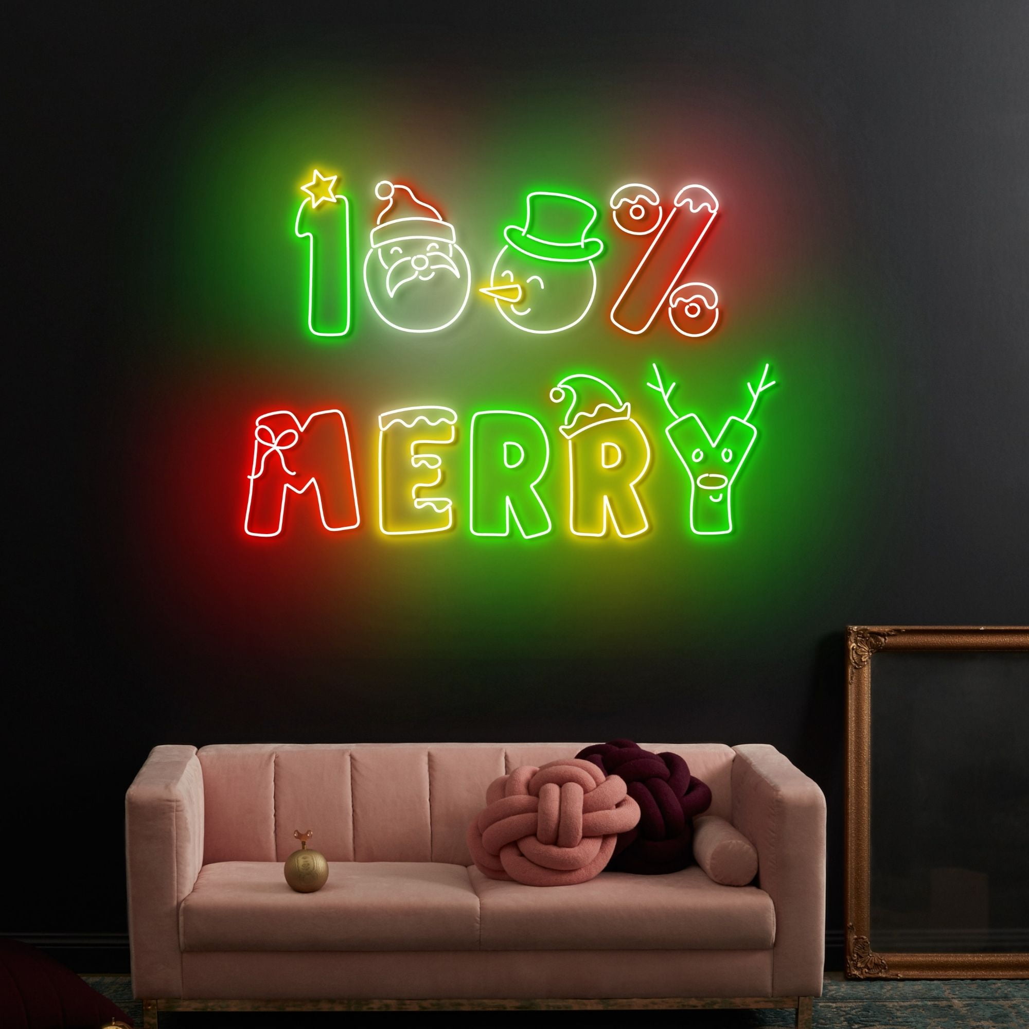 Craftnamesign 100% Merry Neon Light Sign, Merry Christmas LED Sign ...