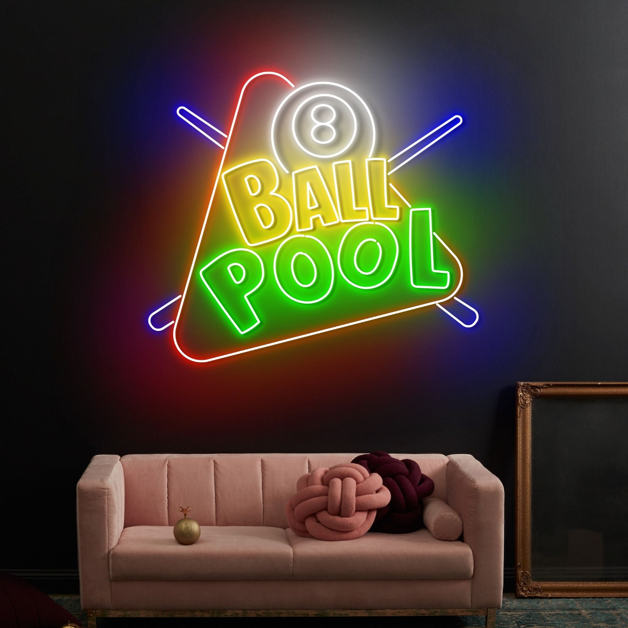 Craftnamesign 8 Ball Pool Neon Light, Billiard Pool Led Sign, Billiard ...