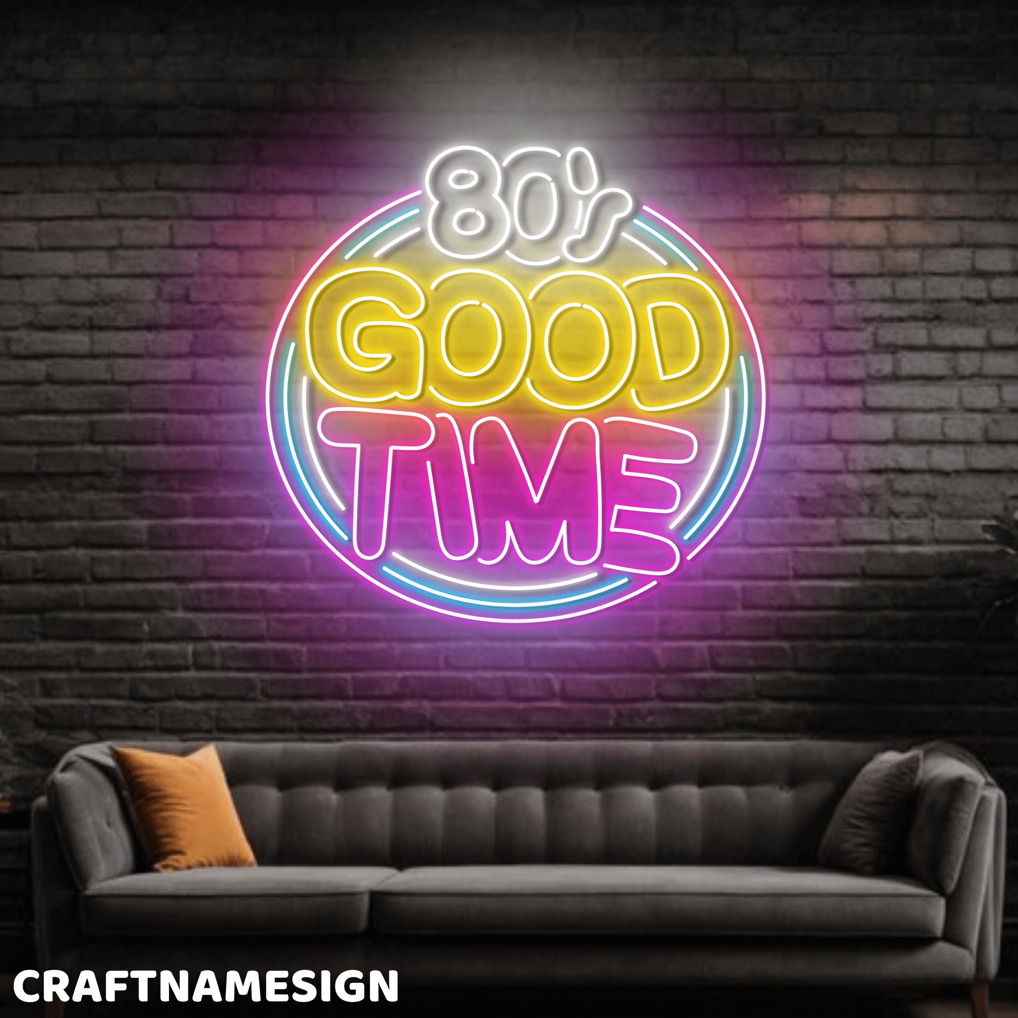 Craftnamesign 80s Good Time Neon Light For Music Studio Store Shop Wall ...