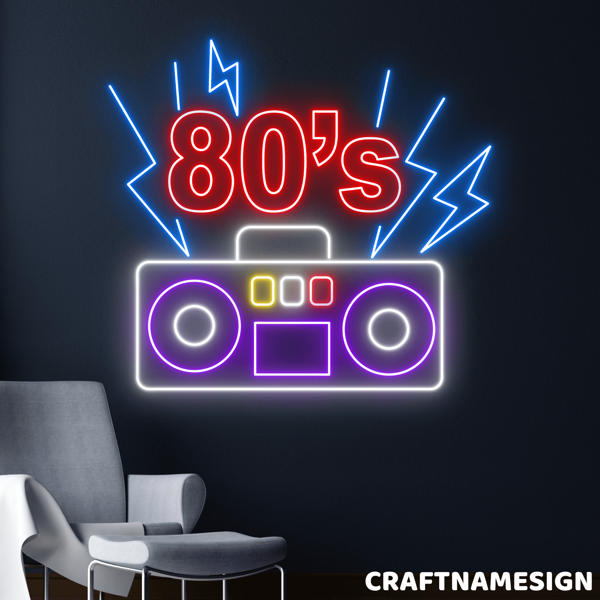 Craftnamesign 80s Neon Sign, Cassette Wall Art, Coffee Shop Led Light ...