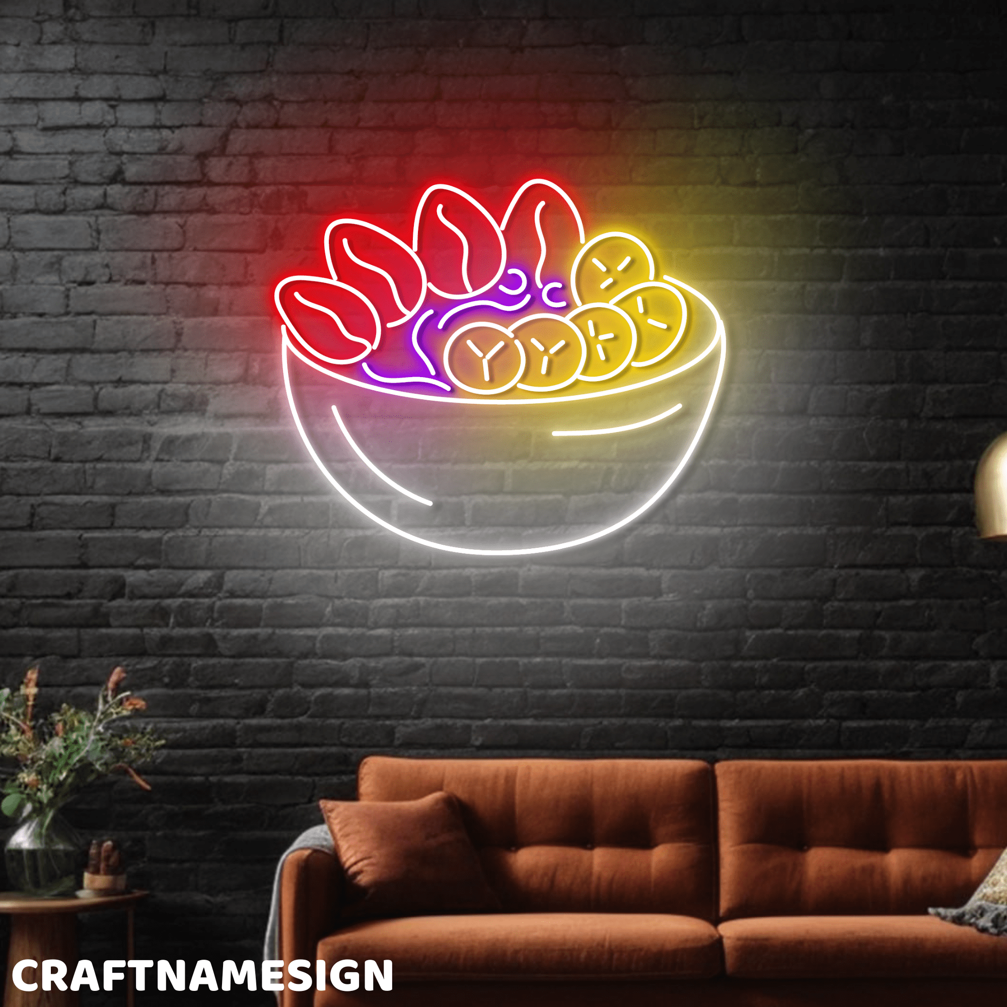 Craftnamesign Acai Neon Sign, Vegan Wall Art, Kitchen Wall Decor ...