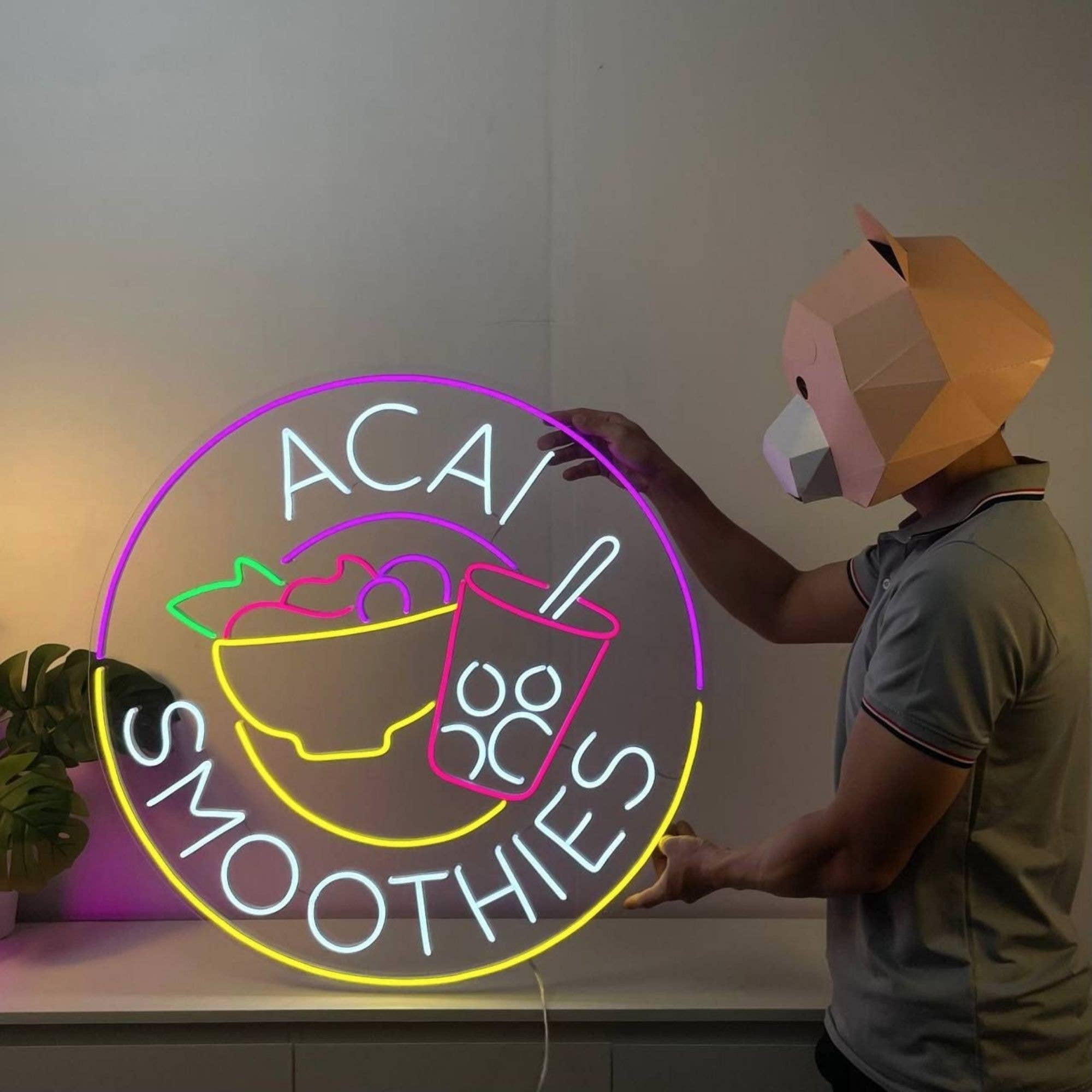 Craftnamesign Acai Smoothies Neon Light Wall Sign, Acai Smoothies Led ...